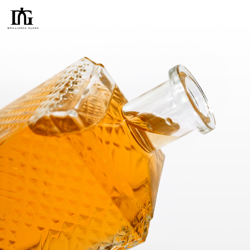 Transparent Round Empty Flint Screw Cap 750ml Custom Vodka Whisky Rum ...