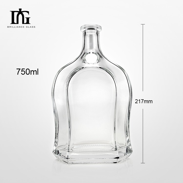 500ml Vodka Spirit Gin Rum Glass Liquor Bottle with Cork Base Material ...